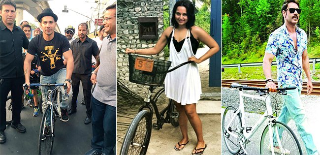 8 Rare And Unseen Pictures Of Celebrities Riding Bicycle